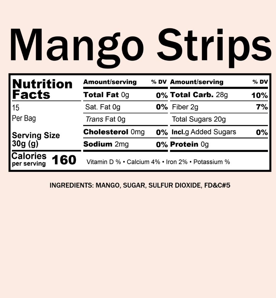 Mango Strips, Dried — The Nut Garden
