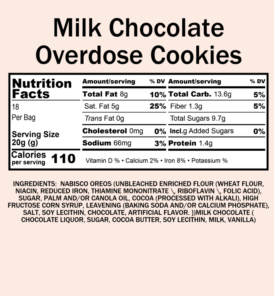 Overdose Cookies, Milk Chocolate (12 oz)