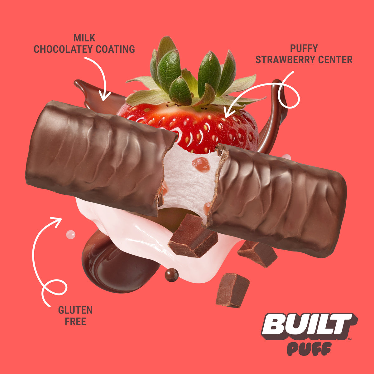 Built Bar Puffs | Strawberries 'N Cream
