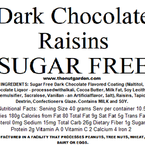 Raisins, Dark Chocolate SUGAR FREE (12 oz) — The Nut Garden