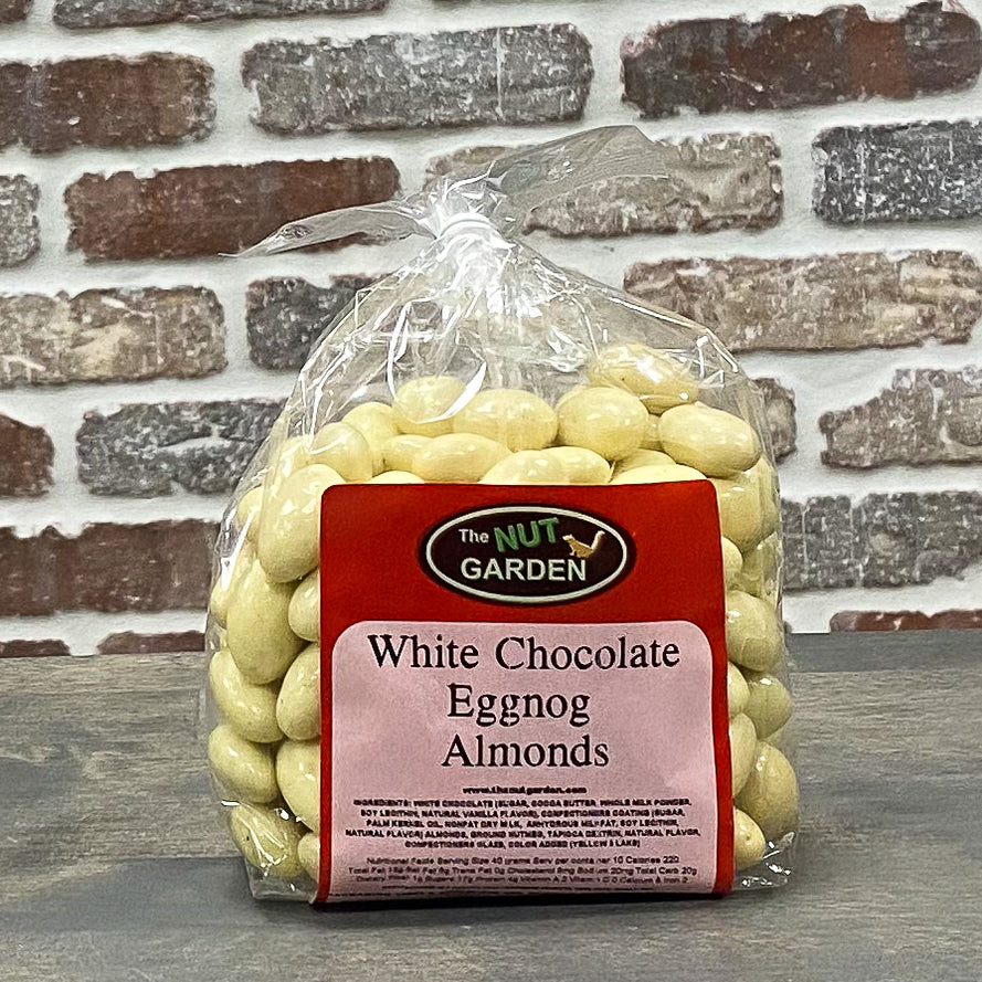 Almonds, Eggnog White Chocolate (14 oz) — The Nut Garden